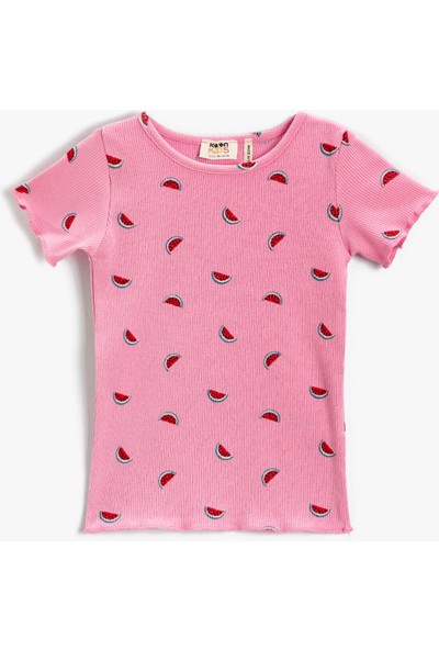 Koton Kız Çocuk Karpuz Baskılı Kısa Kollu Tişört Pamuklu Koton Kız Çocuk Karpuz Baskılı Kısa Kollu Tişört Pamuklu