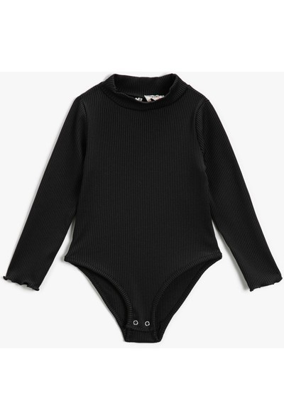 Koton Yarım Balıkçı Yaka Çıtçıtlı Body Uzun Kollu