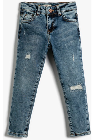 Koton Erkek Çocuk Destroylu Kot Pantolon Pamuklu
