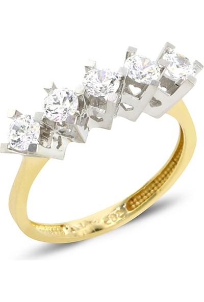 Altınkaynak 14 Ayar Beştaş Altın Yüzük