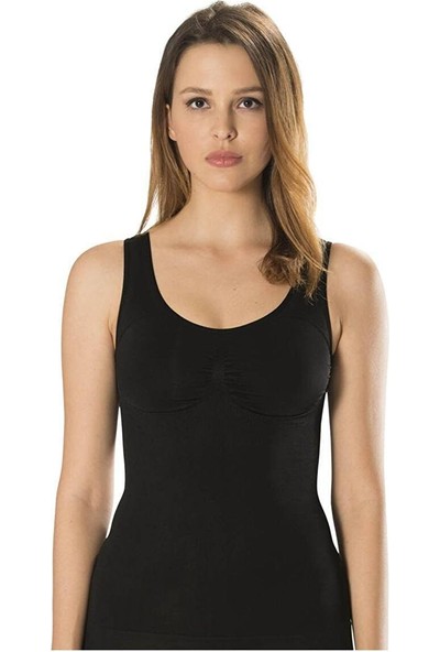 Ipek Özmel Kadın Siyah Kalın Askılı Toparlayıcı Korse Atlet