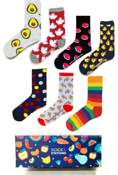 Socks Stations Renkli Çorap Kutusu Desenli Çorap Seti Pamuk Çorap Erkek Çorap Kadın Çorap Renkli12-36-42 Socks Stations Renkli Çorap Kutusu Desenli Çorap Seti Pamuk Çorap Erkek Çorap Kadın Çorap Renkli12-36-42