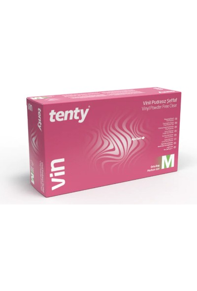 Tenty Vin Vinil Pudrasız Eldiven Medium 100'LÜ Kutu Tenty Vin Vinil Pudrasız Eldiven Medium 100'LÜ Kutu
