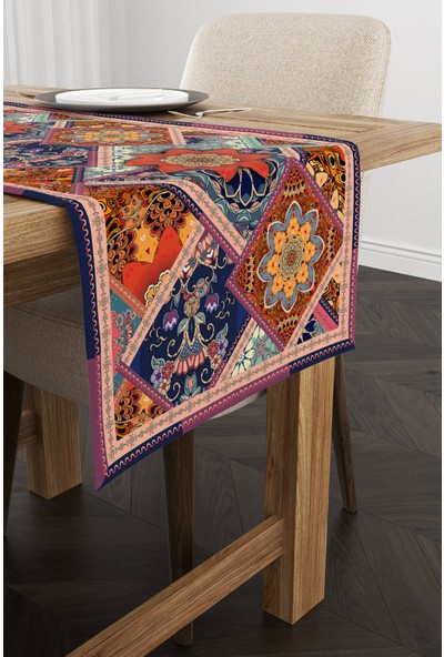 Cango Home Kahverengi Çok Renkli Etnik Vintage Desenli Dijital Baskılı Runner CGH740-RN Cango Home Kahverengi Çok Renkli Etnik Vintage Desenli Dijital Baskılı Runner CGH740-RN