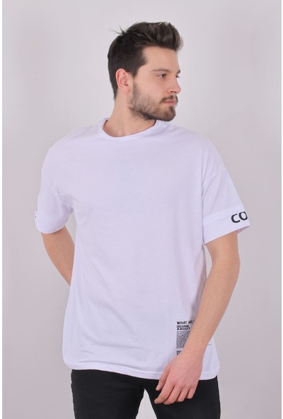 Giysa Erkek Oversize Cool Baskılı Beyaz Tshirt Giysa Erkek Oversize Cool Baskılı Beyaz Tshirt