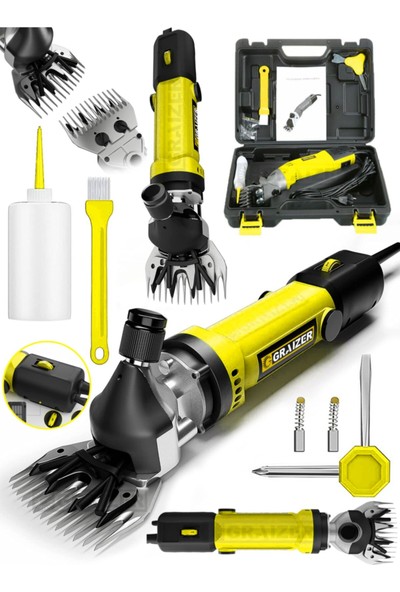 Graizer Alman GR-3600 Devir Ayarli Bakir Sargili Çift Soğutmalı Çelik Şanzuman Koyun Keçi Kirkma Makinesi