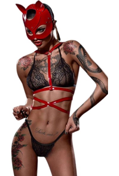 Posh Lingerie Kedi Maskeli Sexy Kostüm Posh