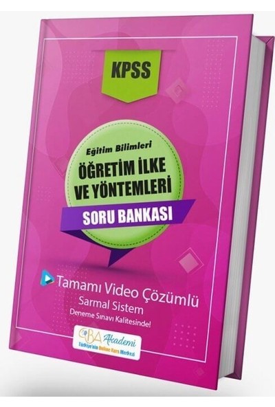 Cba Akademi Kpss Eğitim Bilimleri Öğretim Ilke ve Yöntemleri Soru