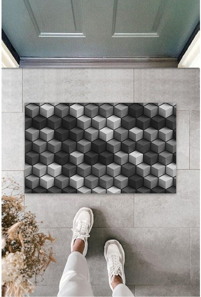 GeoMix Dijital Baskı Antrasit Küp Kapı Paspası PS1101 GeoMix Dijital Baskı Antrasit Küp Kapı Paspası PS1101