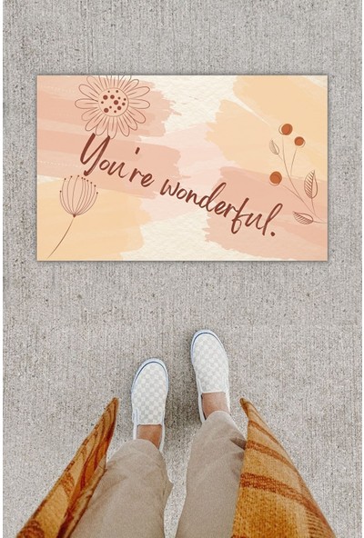 GeoMix Dijital Baskı Dekoratif Çiçek Pudra Kapı Önü Paspası PS1220 GeoMix Dijital Baskı Dekoratif Çiçek Pudra Kapı Önü Paspası PS1220