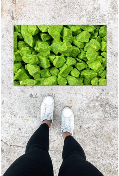 GeoMix Dijital Baskı Yeşil Doğal Taş Desen Kapı Önü Paspası PS1371 GeoMix Dijital Baskı Yeşil Doğal Taş Desen Kapı Önü Paspası PS1371