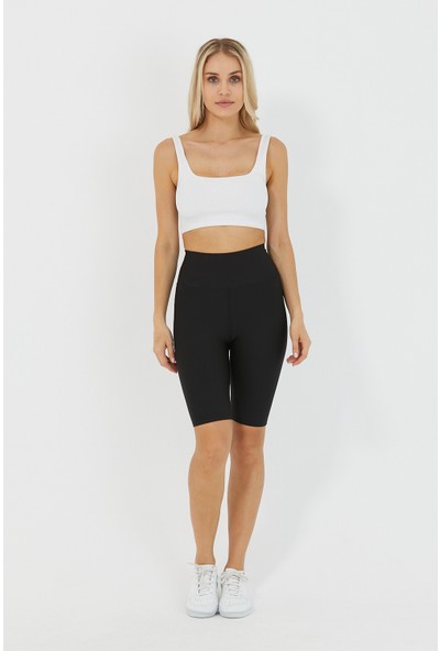 Jineps Yüksel Bel Spor Şort Tayt Siyah Renk 01293 Jineps Yüksel Bel Spor Şort Tayt Siyah Renk 01293