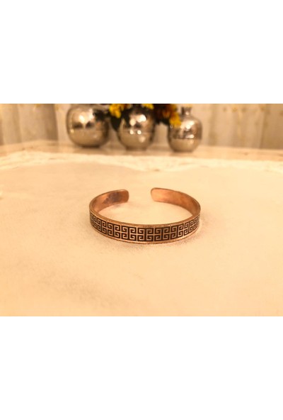 Kavele Saf Bakır Bileklik Motifli-Her Bileğe Uygun-Geçmeli-Unisex- Kavele Saf Bakır Bileklik Motifli-Her Bileğe Uygun-Geçmeli-Unisex-