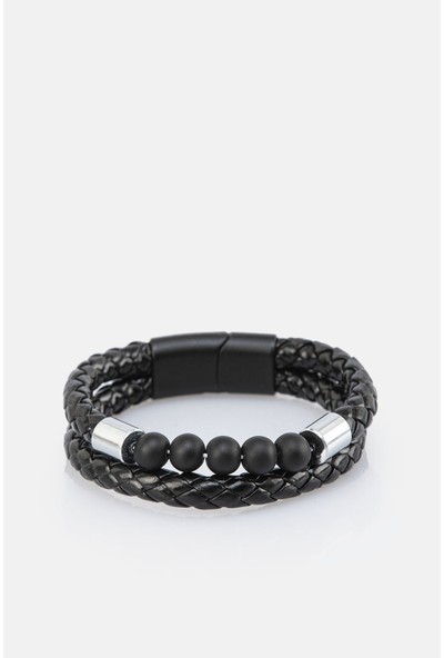 AVVA Erkek Siyah Deri Bileklik A21Y9633