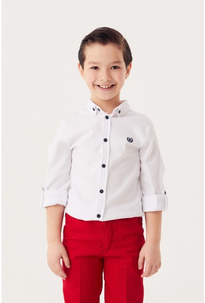 FullaModa Kolu Katlamalı Çocuk Gömlek