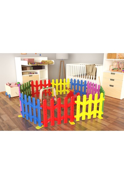 Zidi Plastik Home Fence Plastik 10 Parça Çocuk Oyun Alanı Çiti Iç Mekan Ayaklı