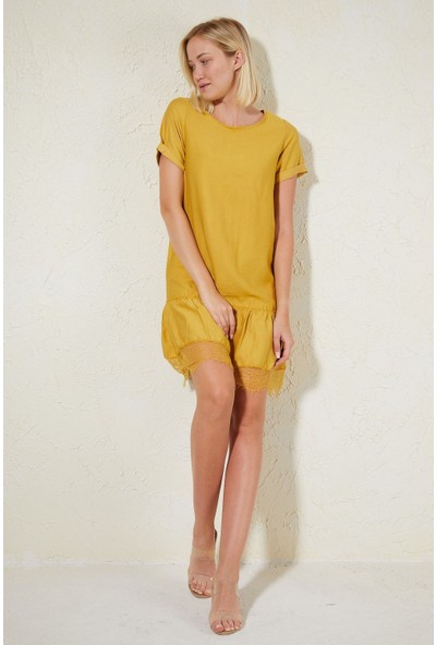 NeskaAvm Etek Ucu Dantelli Elbise