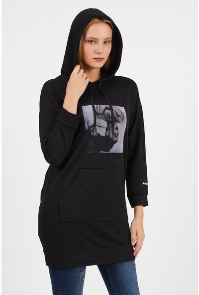 NeskaAvm Kapşonlu Baskılı Tunik