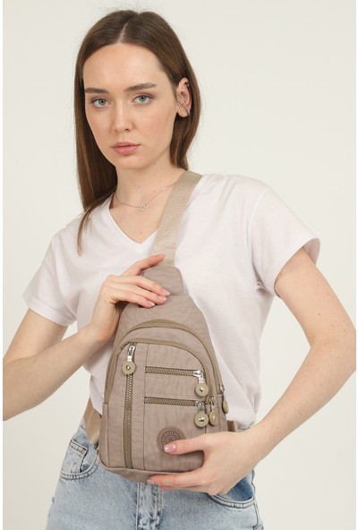 Krnvl Since 1982 Kadın Vizon Beş Bölmeli Krinkıl Kumaş Bel ve Sırt Çanta Krnvl Since 1982 Kadın Vizon Beş Bölmeli Krinkıl Kumaş Bel ve Sırt Çanta