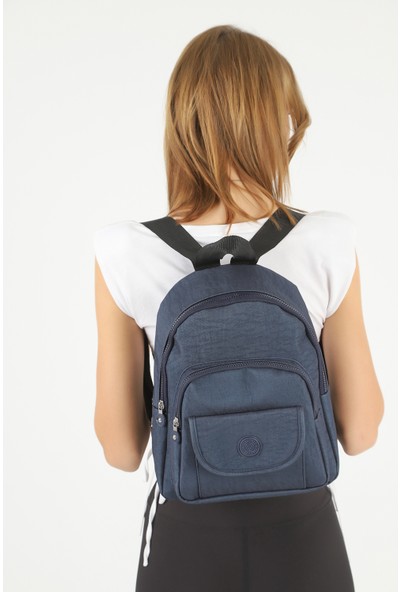 Krnvl Since 1982 Kadın Lacivert Cepli Kırinkıl Kumaş Sırt Çantası Krnvl Since 1982 Kadın Lacivert Cepli Kırinkıl Kumaş Sırt Çantası