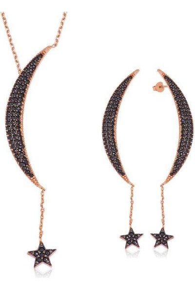 Gumush Gümüş Zincirli Ay Yıldız Kadın Set