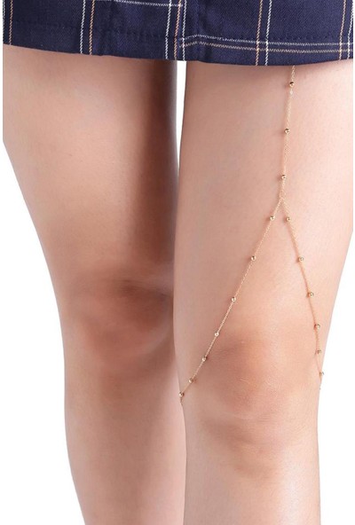 Takıconcept Altın Renk Boncuklu Bacak Zinciri
