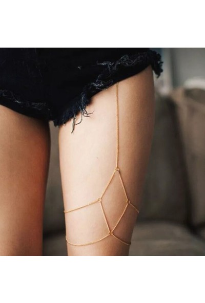 Takıconcept Altın Renk Lastikli Bacak Zinciri Vücut Aksesuarı Takıconcept Altın Renk Lastikli Bacak Zinciri Vücut Aksesuarı