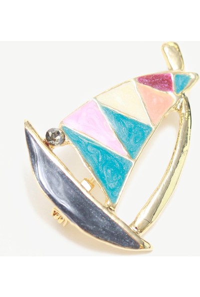 Yargıcı Yelkenli Formlu Broş
