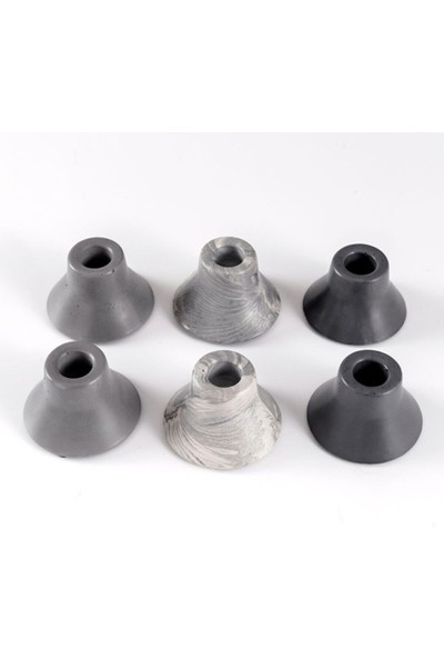 Lukka Home 2 Adet Yuvarlak Açık Gri Beton Mumluk Beton Şamdan