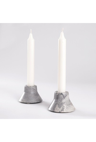 Lukka Home 2 Adet Yuvarlak Desenli Gri Beton Mumluk Beton Şamdan Lukka Home 2 Adet Yuvarlak Desenli Gri Beton Mumluk Beton Şamdan