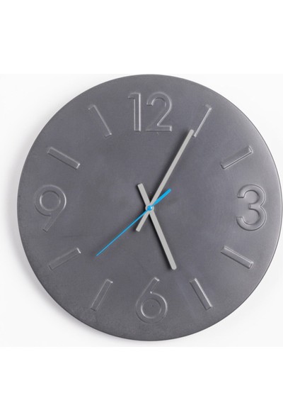 Lukka Home 34 cm Yuvarlak Koyu Gri Modern Beton Duvar Saati Lukka Home 34 cm Yuvarlak Koyu Gri Modern Beton Duvar Saati