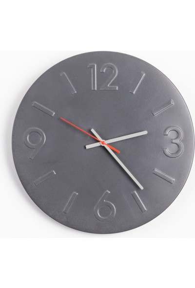 Lukka Home 34 cm Yuvarlak Koyu Gri Modern Beton Duvar Saati Lukka Home 34 cm Yuvarlak Koyu Gri Modern Beton Duvar Saati