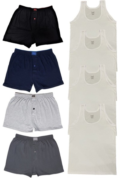 Katmirra Erkek 4 Adet Boxer 4 Adet Atlet - 8'li Takım Katmirra Erkek 4 Adet Boxer 4 Adet Atlet - 8'li Takım