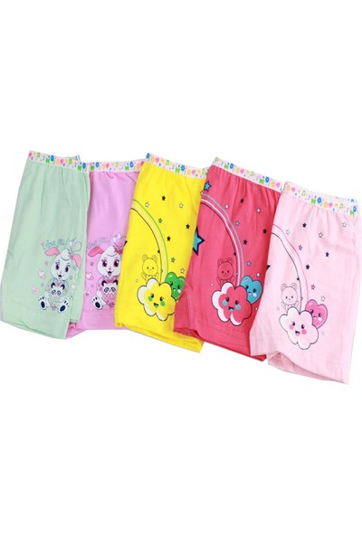 Katmirra Tutku 6 Lı Baskılı Penye Likralı Kız Boxer
