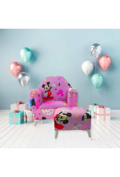 Lotus Home Lotushome Pembe Mickey Mouse Çocuk Koltuk Seti Lotus Home Lotushome Pembe Mickey Mouse Çocuk Koltuk Seti