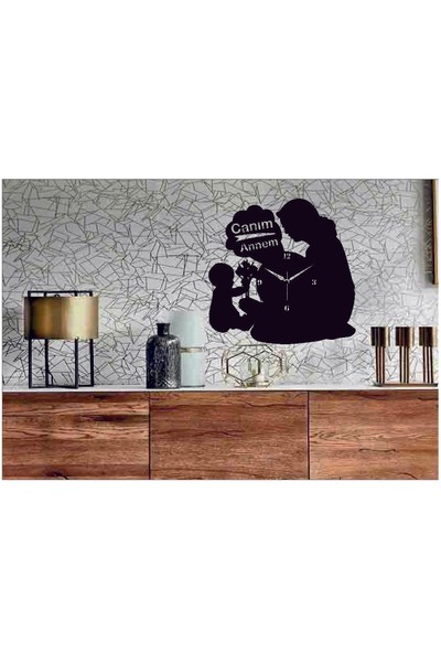 Hediyelikevi Canım Annem Bebekli Ahşap Duvar Saati 40 x 40 cm Hediyelikevi Canım Annem Bebekli Ahşap Duvar Saati 40 x 40 cm