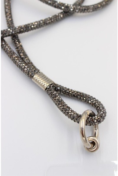 Charm Swarovski Taşlı Gümüş Telefon Boyun Askısı