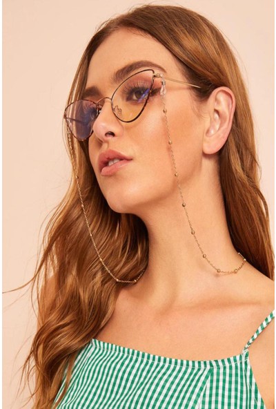 Bahels Kadın Gold Renk Top Detay Gözlük Zinciri