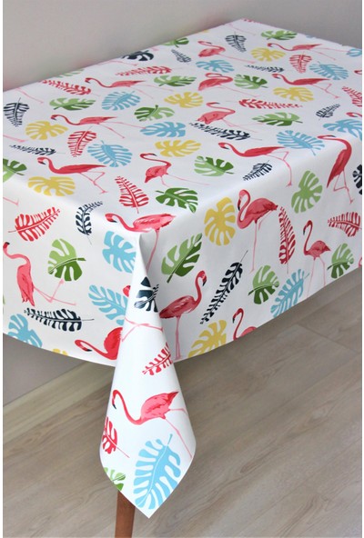 Dede Ev Tekstil Astarlı Silinebilir Pvc Muşamba Masa Örtüsü Flamingo - 8094-1