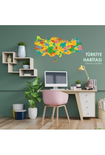 Türkiye Haritası Büyük Renkli Şeffaf 150-87 cm