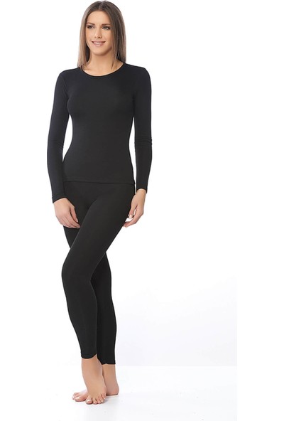 Tutku Kadın Siyah Termal Içlik Alt Üst Takım Termal Takım