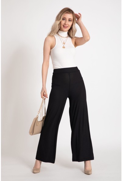 Giysa Kadın Lyc Kaşkorse Fitilli Siyah Bol Pantolon Giysa Kadın Lyc Kaşkorse Fitilli Siyah Bol Pantolon