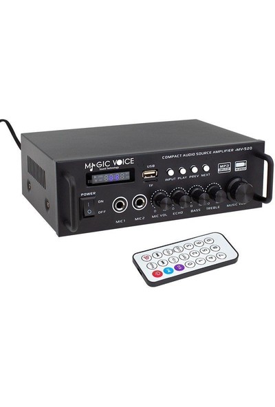 Magicvoice MV-520 2X15WATT Usb/sd/bluetooth Trafosuz Anfi Magicvoice MV-520 2X15WATT Usb/sd/bluetooth Trafosuz Anfi