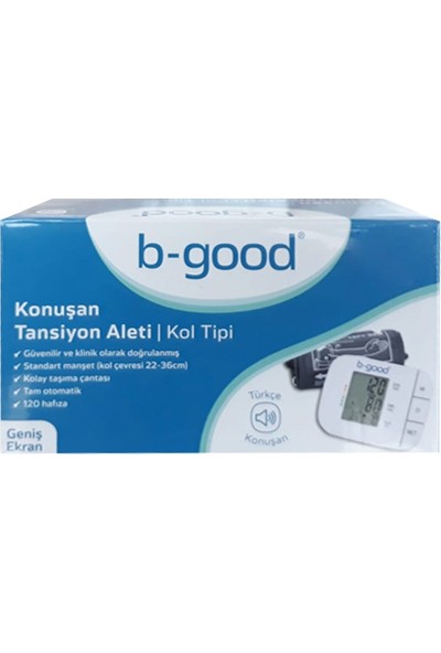 B-Good Konuşan Kol Tipi Tansiyon Aleti B-Good Konuşan Kol Tipi Tansiyon Aleti