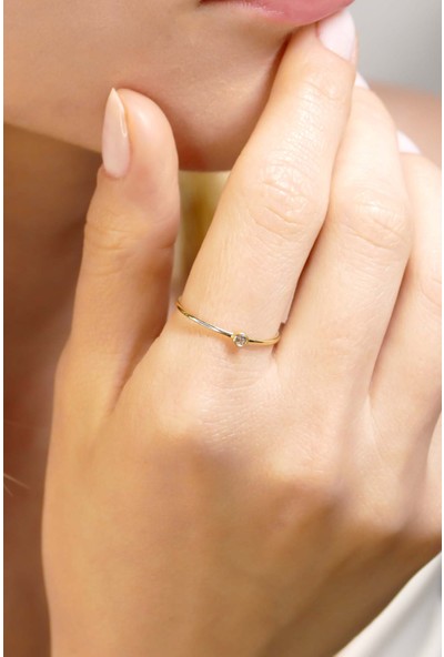 Mücevheravm Taşlı Altın Minyatür Yüzük