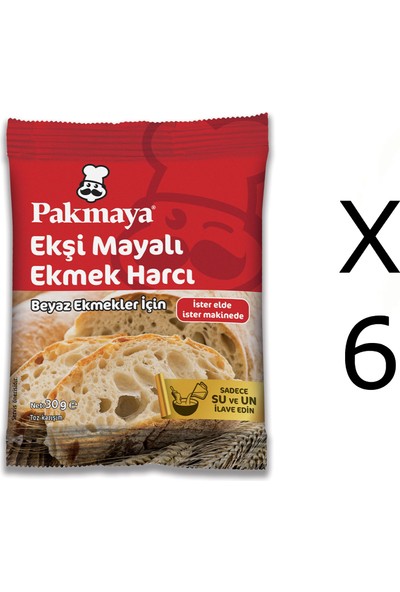 Pakmaya Ekşi Mayalı Beyaz Ekmek Harcı 30 gr X6
