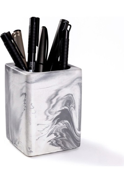 Lukka Home Desenli Gri Beton Kalemlik Masa Üstü Lukka Home Desenli Gri Beton Kalemlik Masa Üstü