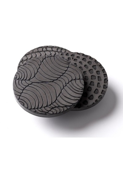 Lukka Home 4 Adet Beton Bardak Altlığı, Desenli Siyah Bardak Altlıkları