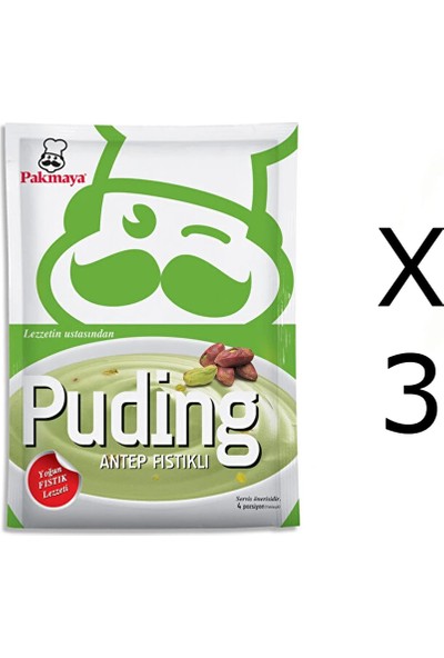 Pakmaya Antep Fıstıklı Puding 3 Adet / 90 gr
