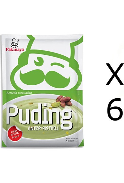 Pakmaya Antep Fıstıklı Puding 6 Adet / 90 gr